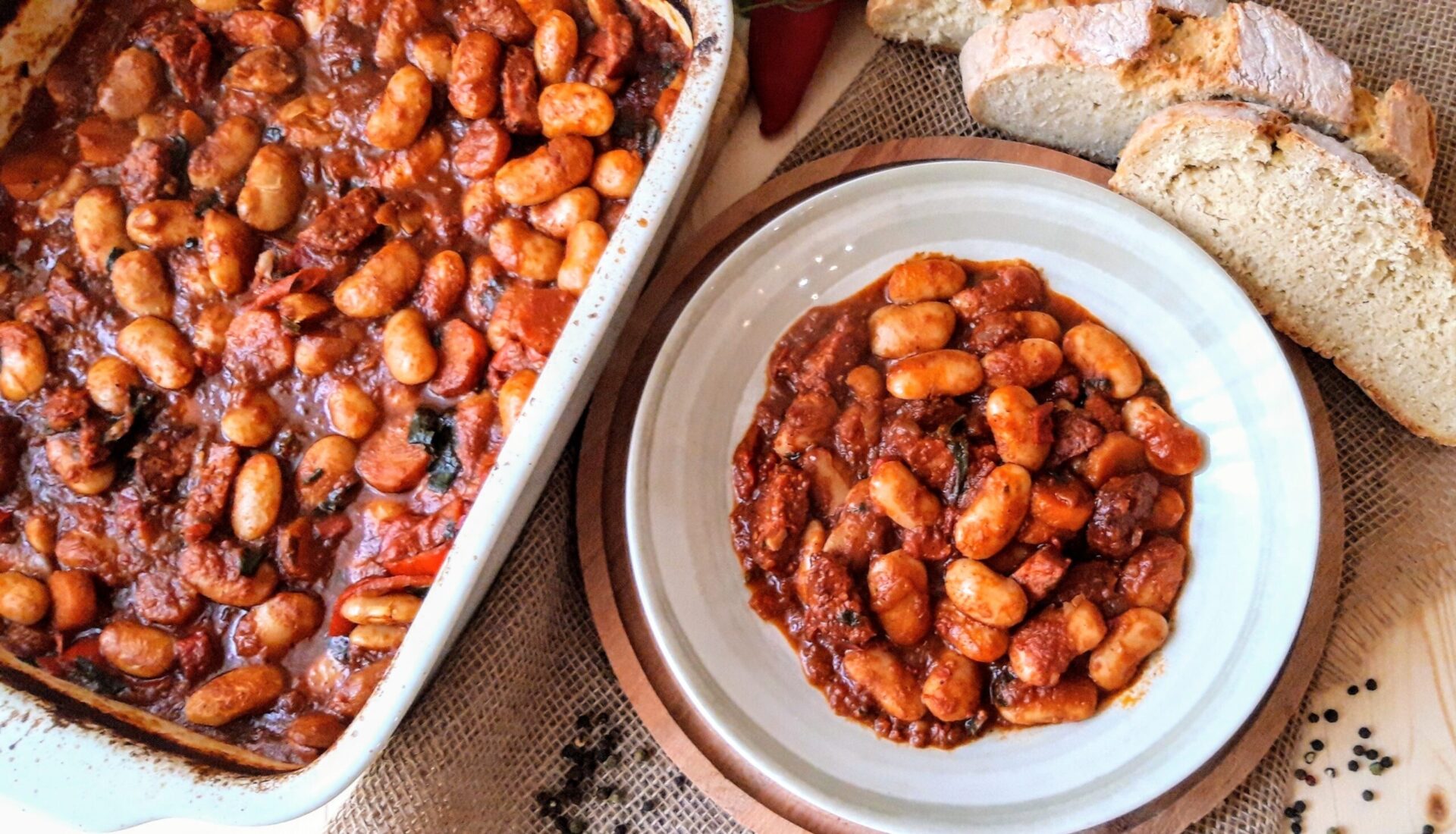 Delicious Gigantes Beans with Sausage Recipe - Traditional Greek Dish